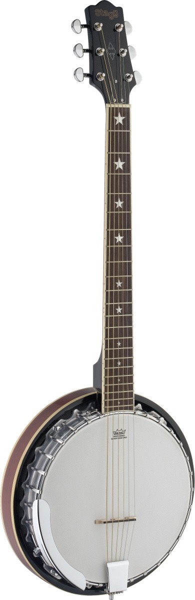Stagg BJM30 G 6-saitiges Banjo mit Metall-Kessel Gitarrenkopfplatte u ...